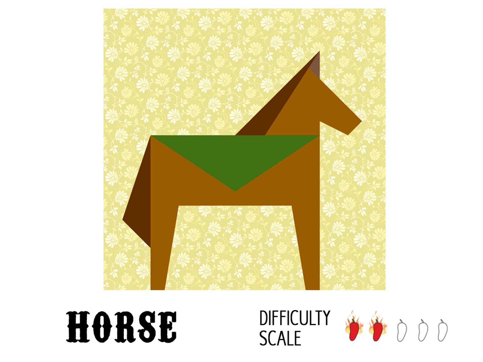 Horse Paper Pieced Quilt Pattern in PDF - Etsy