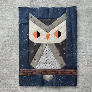 Owl 2 Paper Pieced Quilt Pattern in PDF - Etsy