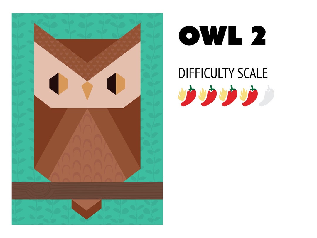 Owl 2 Paper Pieced Quilt Pattern in PDF - Etsy