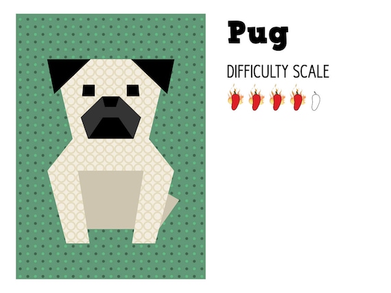 Pug Paper Pieced Quilt Pattern in PDF - Etsy