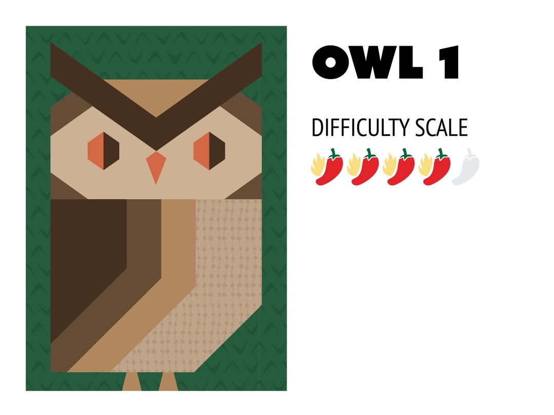 Owl 1 Paper Pieced Quilt Pattern in PDF - Etsy