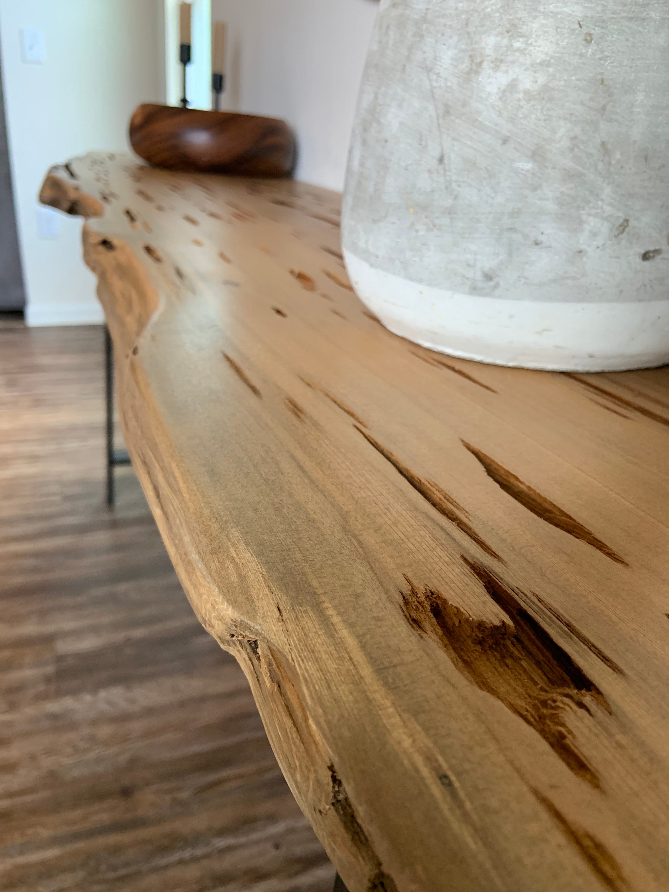 Live Edge Cypress Console Table | Live Edge Cypress Sofa Table | Pecky ...