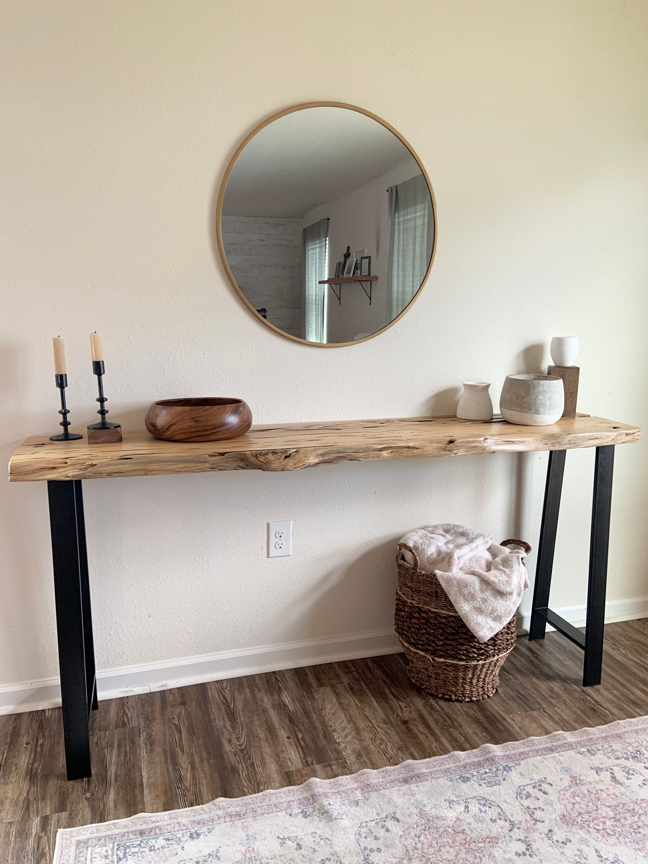 Live Edge Cypress Console Table | Live Edge Cypress Sofa Table | Pecky ...