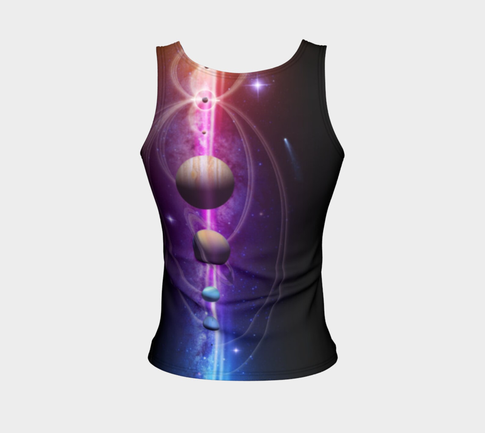 Solar System Space Tank Top, Art Printed Science Theme Shirt, Galaxy ...