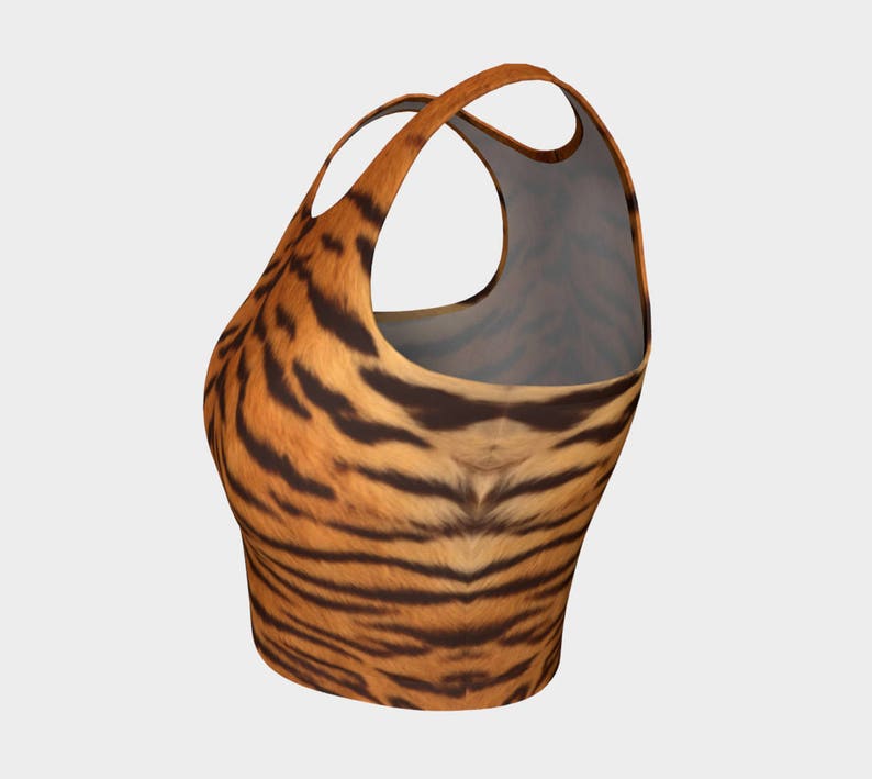 Tiger Stripe Animal Print Pussy Cat Crop Tank Sports Bra - Etsy