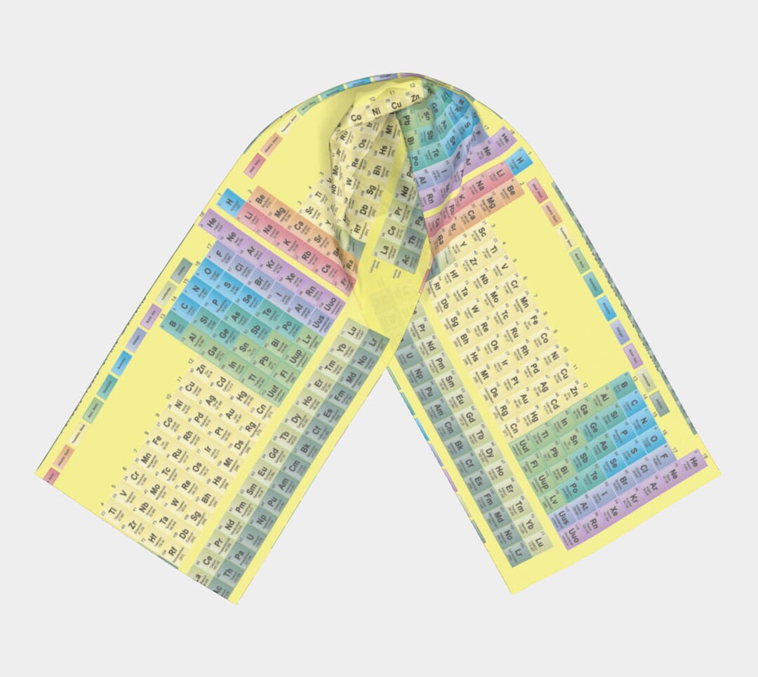 Periodic Table Scarf Element Chemistry Fashion Accessory High - Etsy