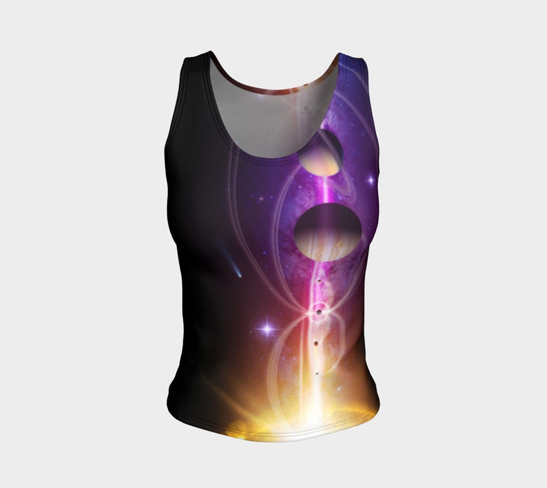 Solar System Space Tank Top, Art Printed Science Theme Shirt, Galaxy ...