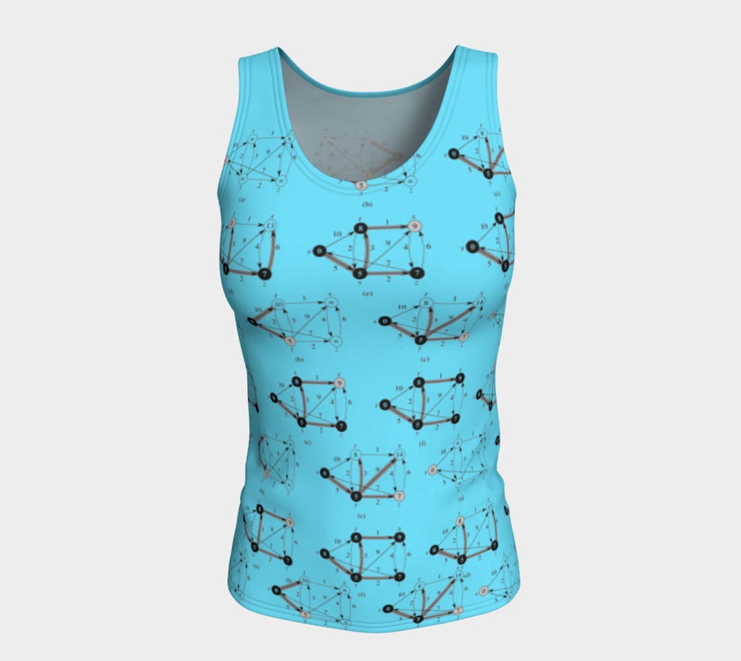 Dijkstras algorithm graph athletic tank top sports bra handmade high ...