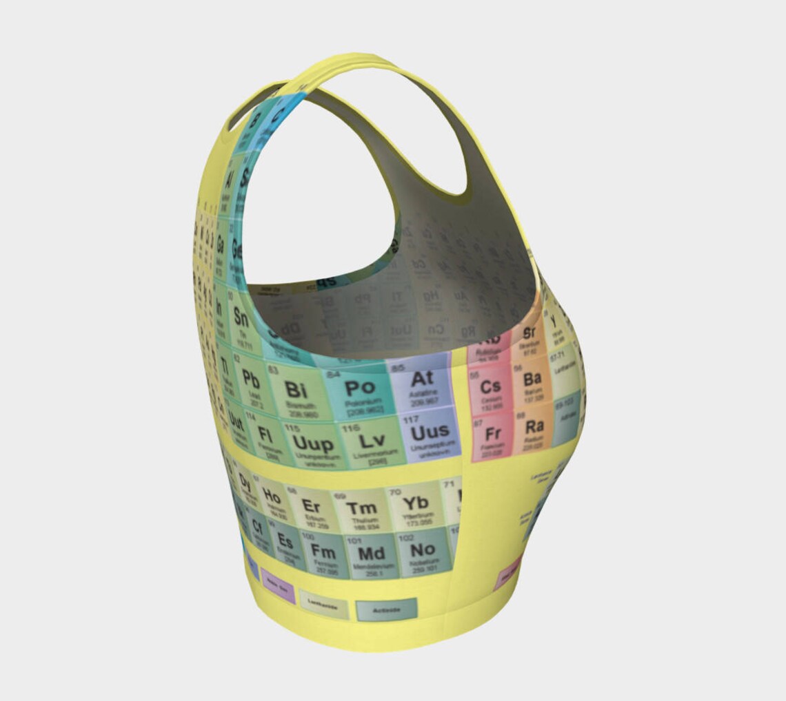 Periodic Table of Elements Chemistry Tank Crop Top Sports Bra Handmade ...