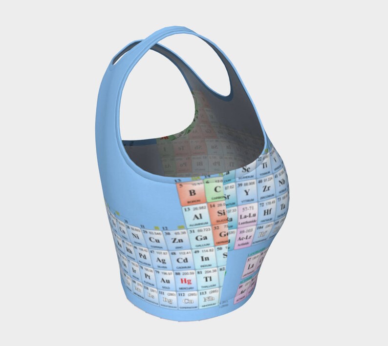 Periodic Table of Elements Chemistry Tank Crop Top Sports Bra Handmade ...