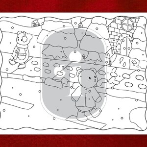 Printable Christmas Coloring Page - Winter Walk. Easy Fun for Kids ...