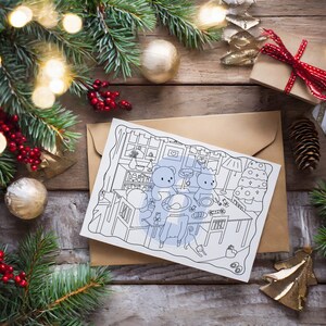Printable Christmas Coloring Page.christmas Dinner. Easy Fun for Kids ...