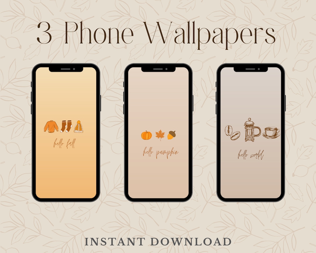 Hello Autumn iPhone Wallpaper Ios 14 App Icon Phone Fall Background ...