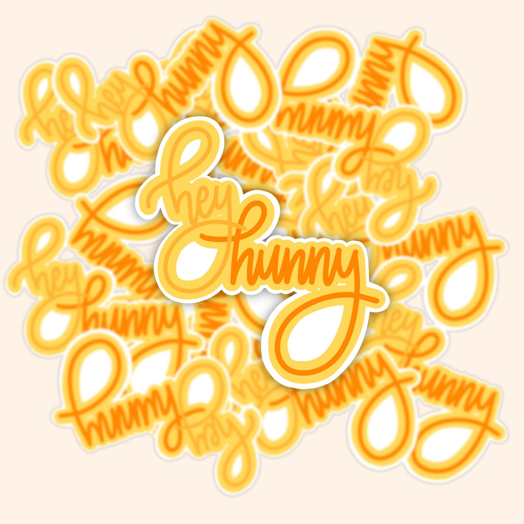 Hey Hunny Sticker | Hand Lettering Sticker | Water Bottle Sticker ...