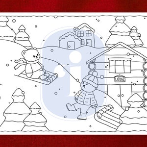 Printable Christmas Coloring Page - Sledding. Easy Fun for Kids ...