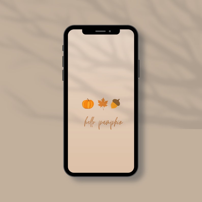 Hello Autumn Iphone Wallpaper Ios 14 App Icon Phone Fall - Etsy
