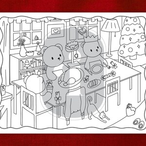 Printable Christmas Coloring Page.christmas Dinner. Easy Fun for Kids ...