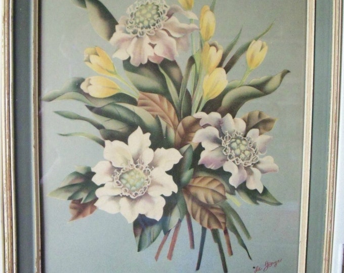 Vintage De Jonge Floral Print 1940s Spring Flowers Cottage Romantic - Etsy