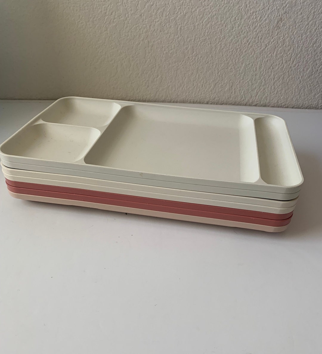 Vintage Tupperware Divided Dining Trays Lunch Tray 1535 Summer Picnic ...