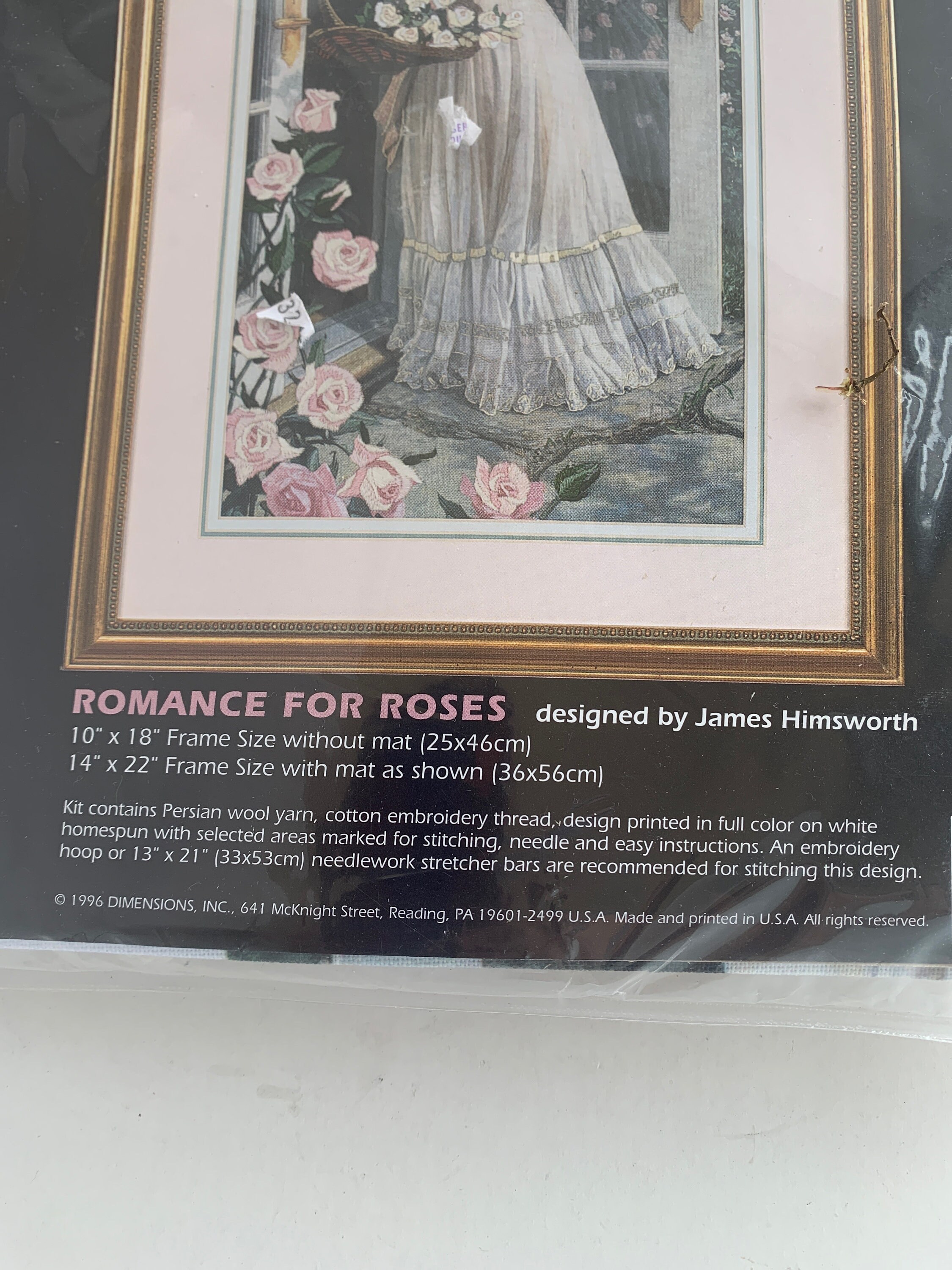 Dimensions Crewel Kit 1483 Romance for Roses 10x18 Victorian 1996 USA ...