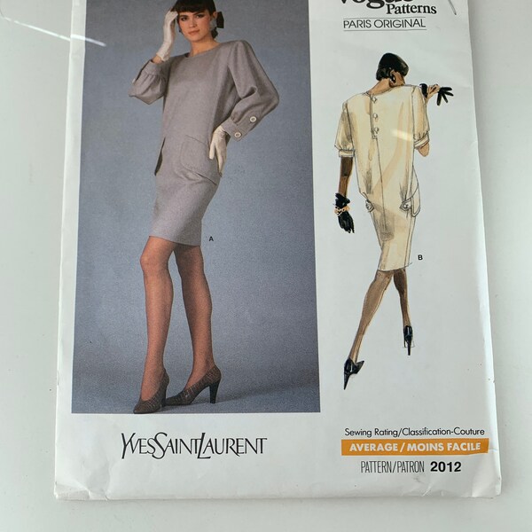 Vogue Yves Saint Laurent Patterns - Etsy
