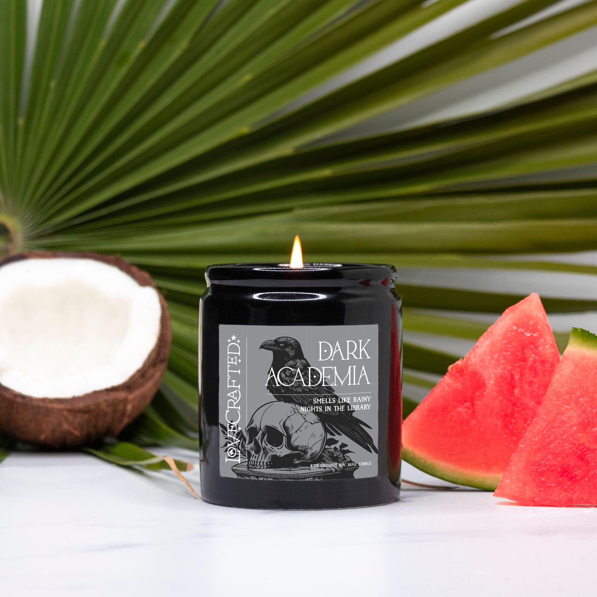 Dark Academia Candle 8oz black Bookish Gift for Book Lovers, Literary ...