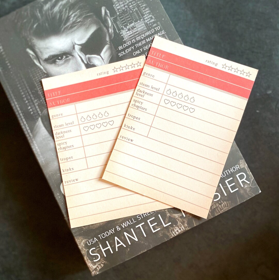 Dark Romance Review Library Card Thoughtful Bookish Review Card Gift ...