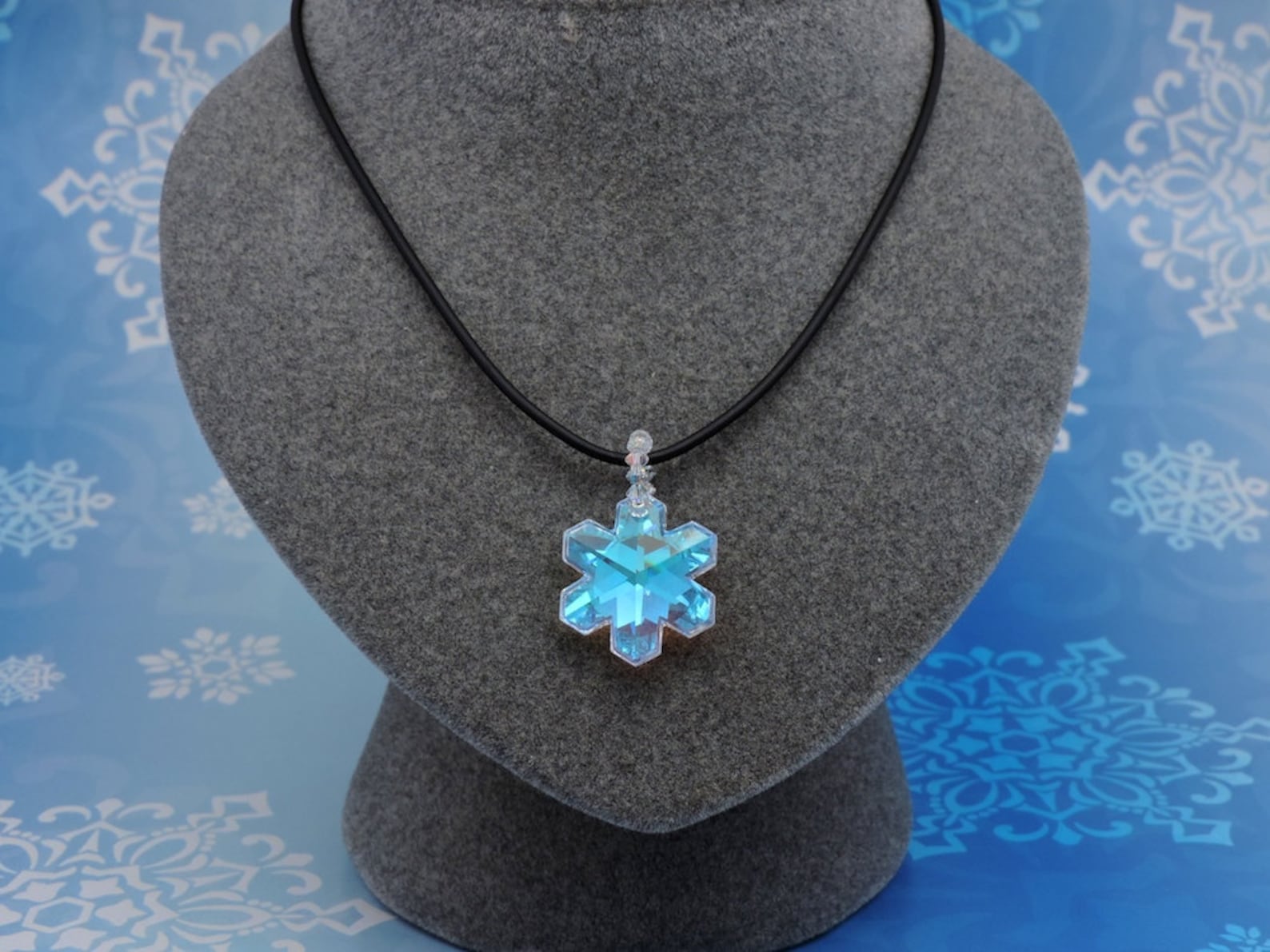 Swarovski® Crystal Snowflake Necklace, Aurora Borealis, 25MM Snowflake ...