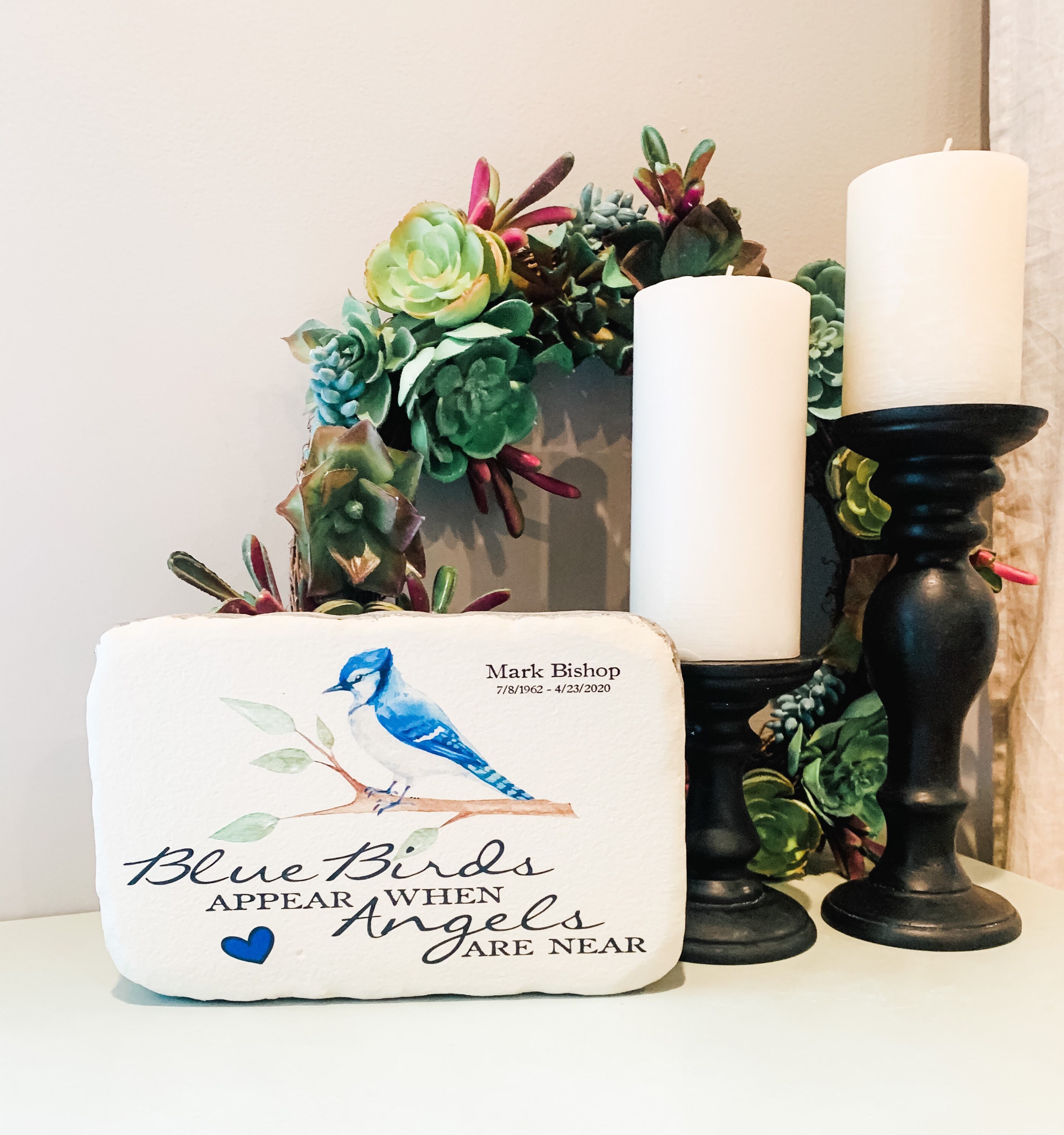 Bluebird Memorial Stone | Remembrance Garden Decor - Etsy
