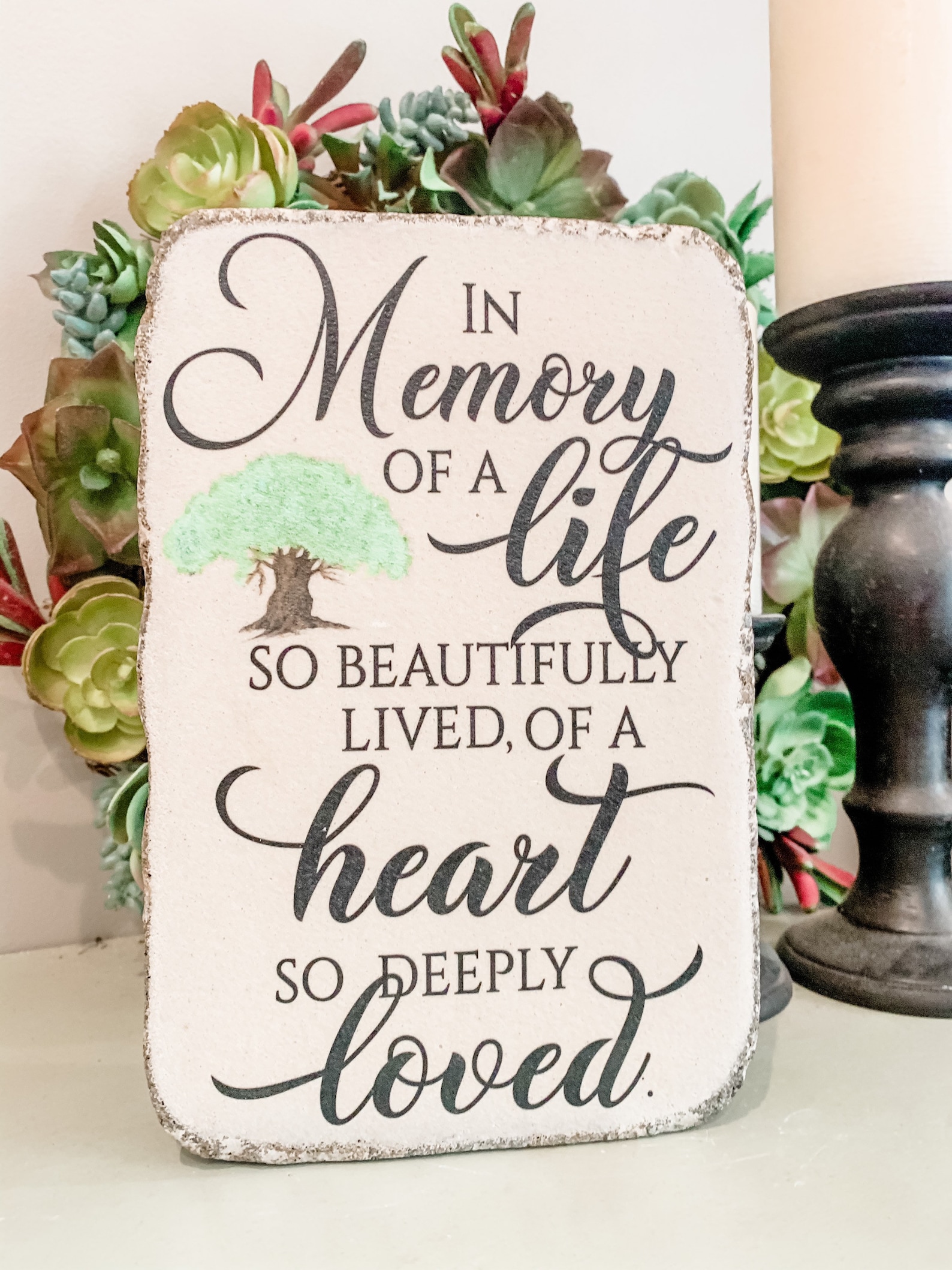 Memorial Gift Memorial Garden Stone Sympathy Gift Tree | Etsy