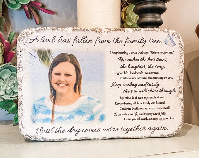 Memorial Stone Memorial Plaque Temporary Grave Marker Personalized ...