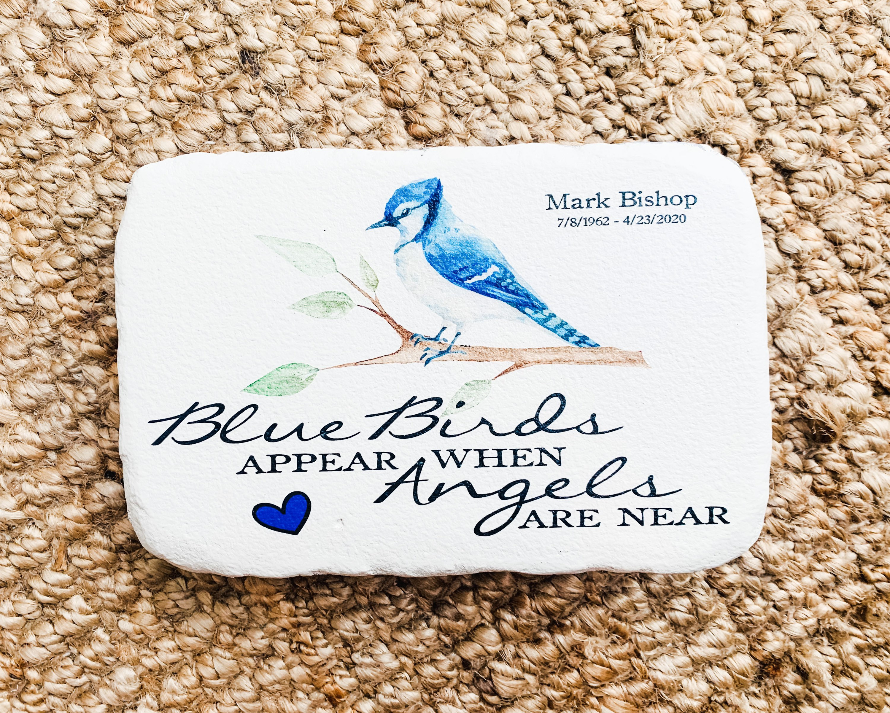 Bluebird Memorial Stone | Remembrance Garden Decor - Etsy