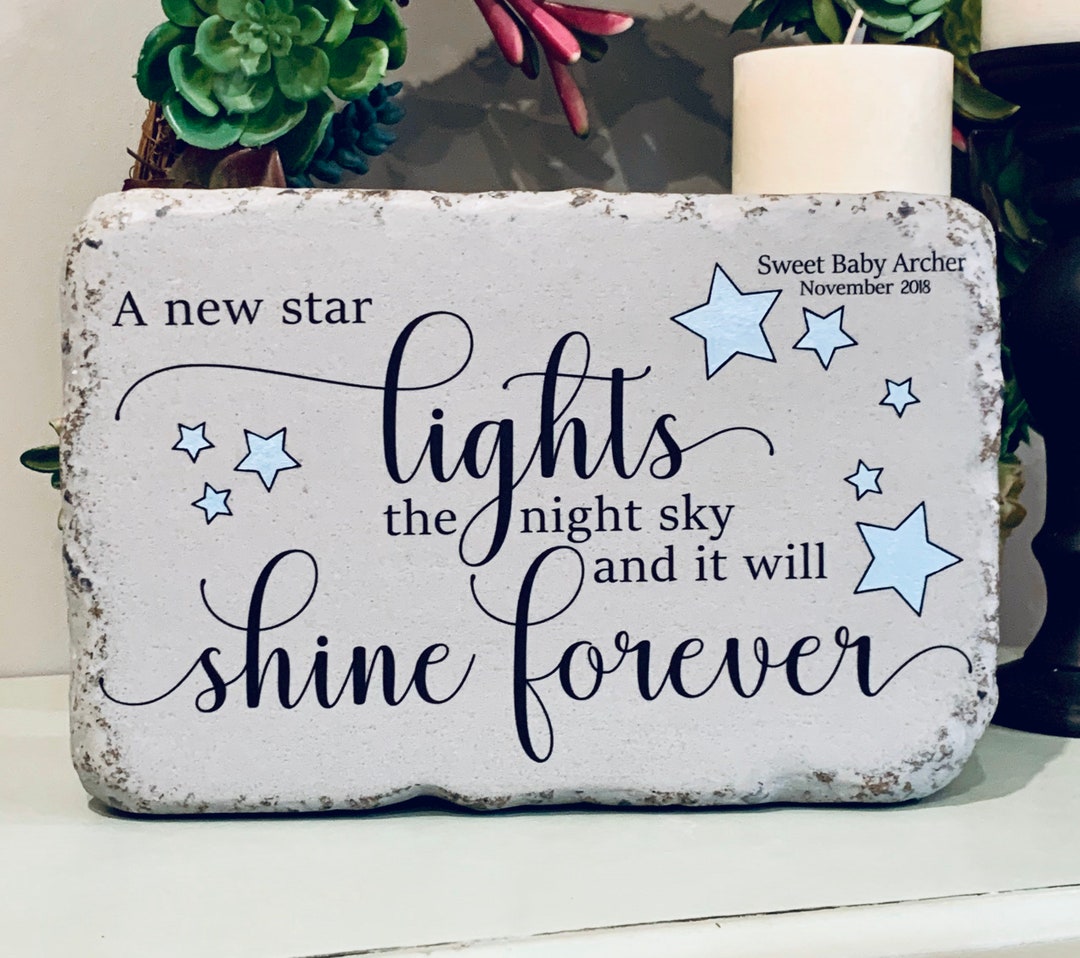 Miscarriage Memorial Stone New Star Boy or Girl - Etsy
