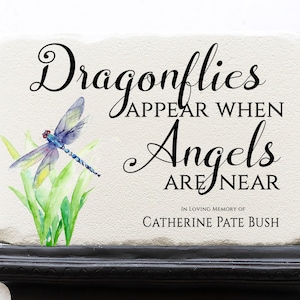 Dragonfly Memorial Stone | Sympathy Gift | Dragonflies Appear When ...