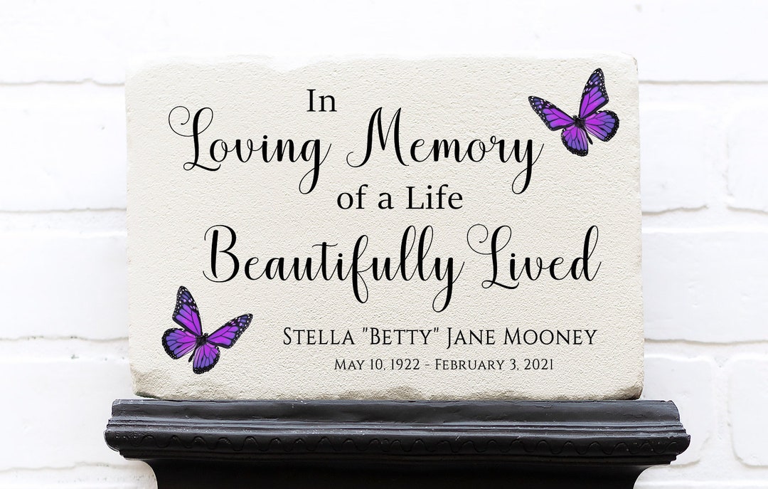 Memorial Stone | Monarch Butterfly Memorial | Remembrance Stone ...