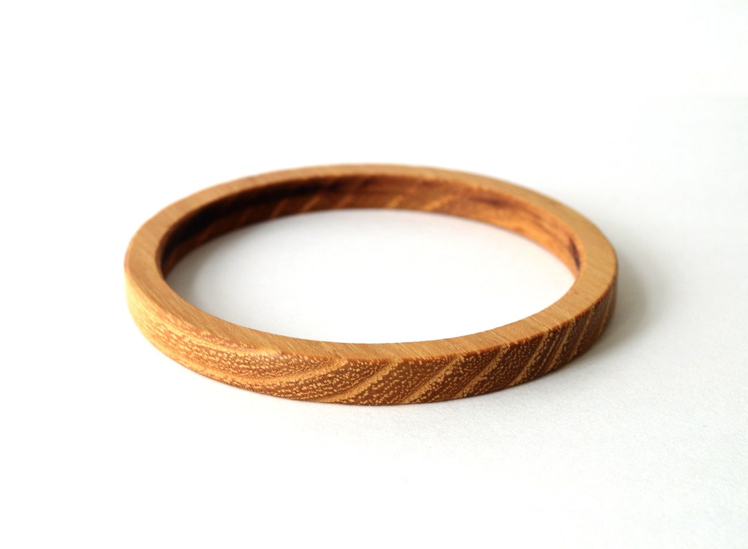 Acacia Wood Bracelet, Thin Wooden Bangles, Wood Geometric Bracelet ...