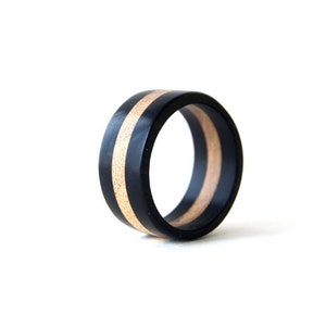 Couple Matching Rings, Wood Promise Rings for Couples, Two Tone Wedding ...