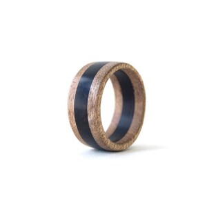 Couple Matching Rings, Wood Promise Rings for Couples, Two Tone Wedding ...