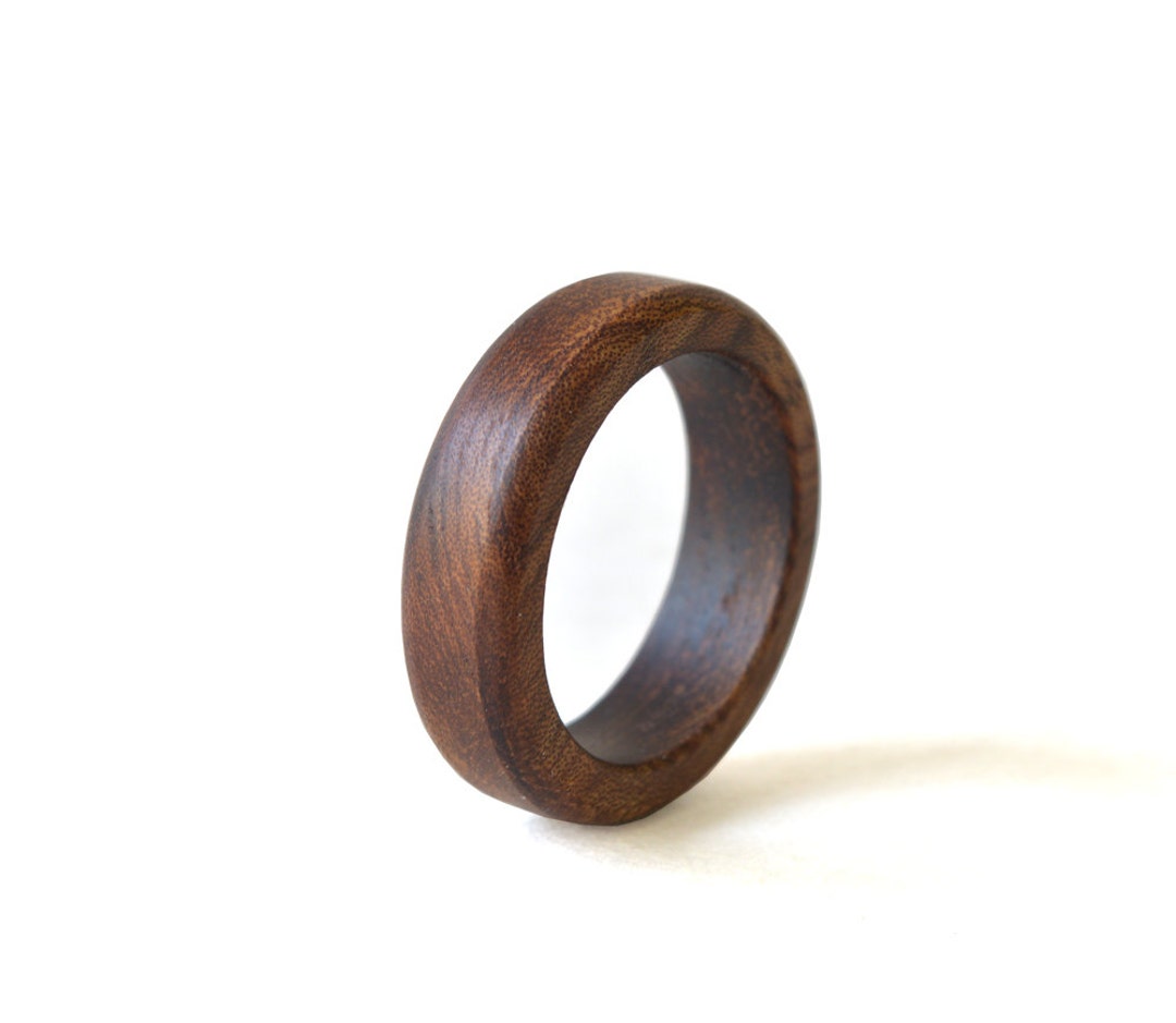 Almond Wood Ring, Couple Promise Rings, Engraved Mens Ring, Wood ...