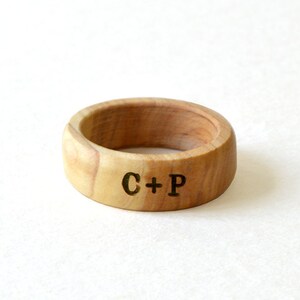 Outside Monogram Engraving Ring , Engraving for Wooden Ring, Custom ...