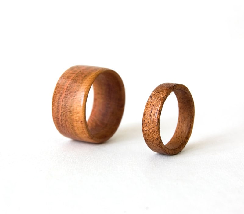 Wood Band Set Promise Rings for Couples Personalized Ring - Etsy