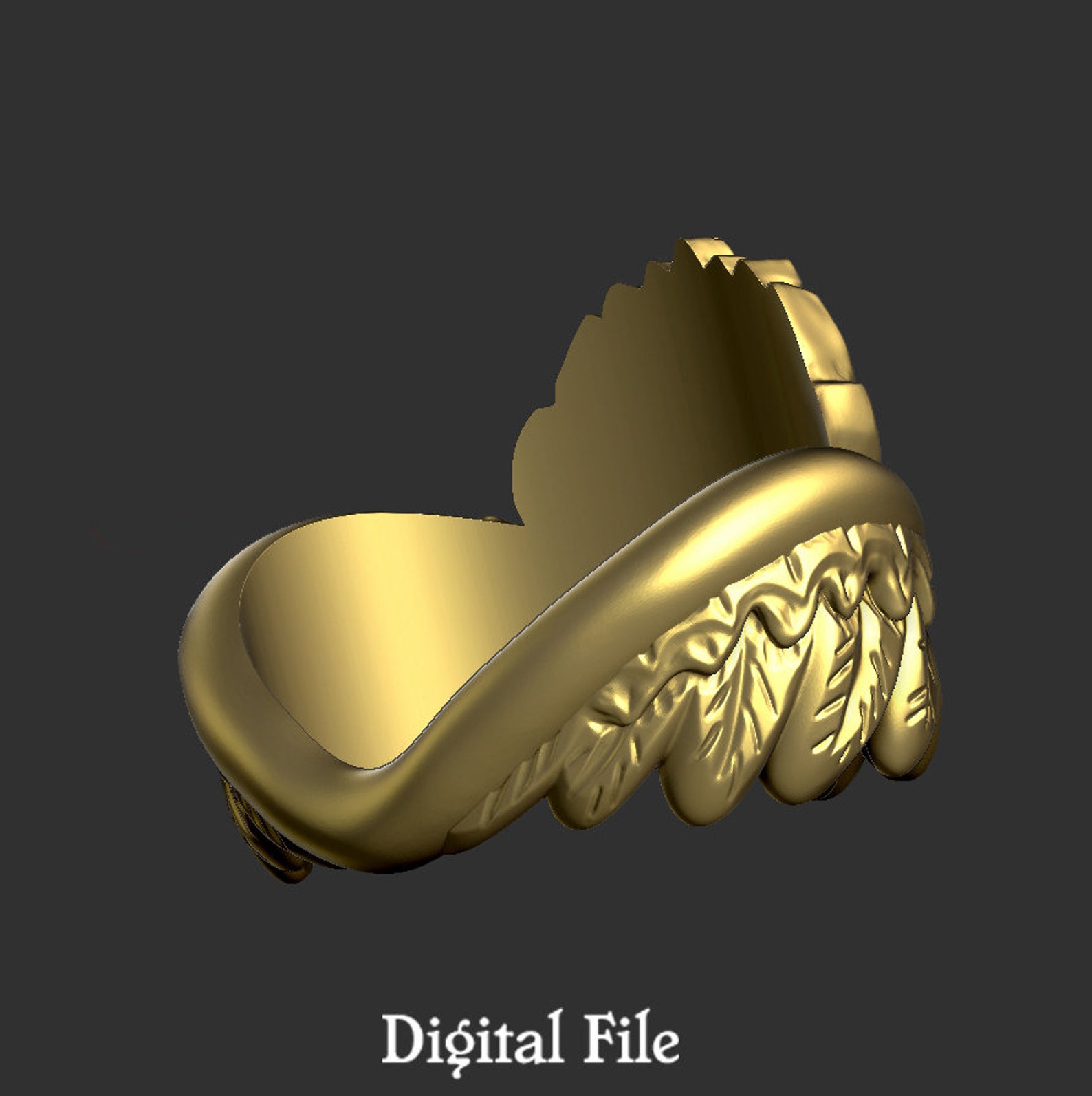 3D Model - Aziraphale's Ring With Crowly Logo *STL Digital File* - Etsy