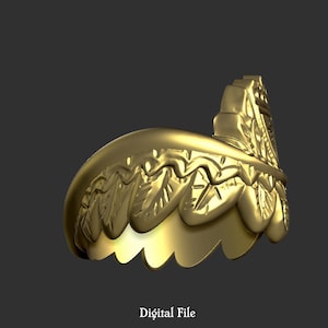 3D Model Aziraphale's Ring With Crowly Logo STL Digital File - Etsy