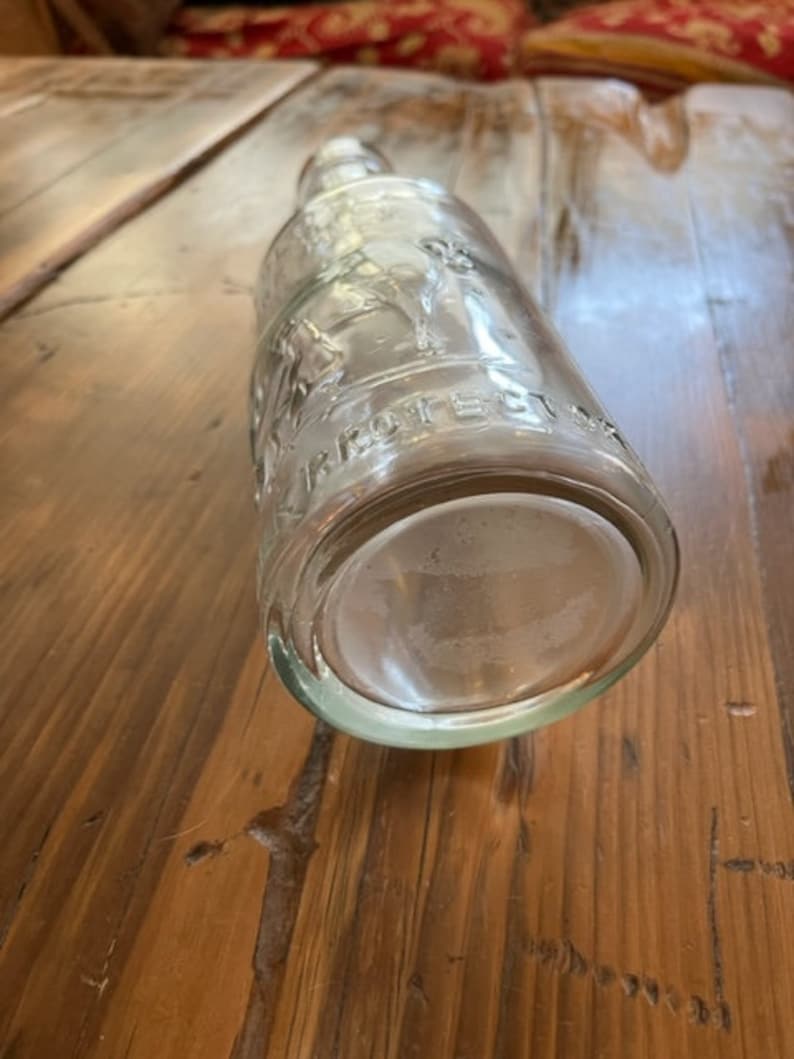Vintage Embossed Glass Milk Bottle, the Milk Protector, Absolutely Pure ...