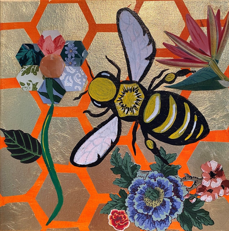 Original Art -sacral Chakra and Bee Spirit Animal - Etsy