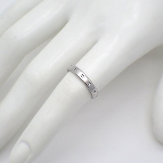 Princess Cut Diamond Stacking Band Ring Platinum - Gem