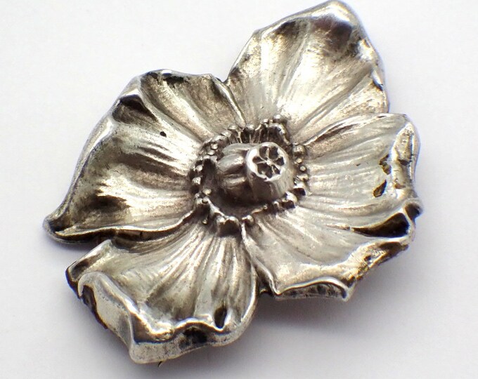 Art Nouveau Poppy Flower Brooch William Kerr Sterling Silver - Etsy