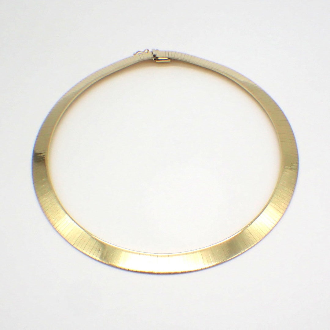 Wide Flat Chain Necklace 14K Gold - Etsy