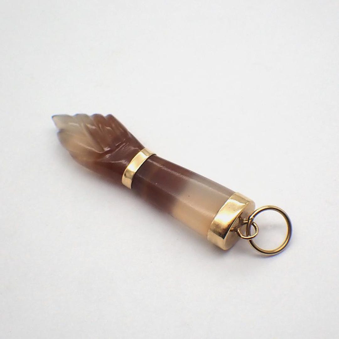 Carved Fig Hand Sign Mano Fico Amulet Pendant 18K Gold - Etsy