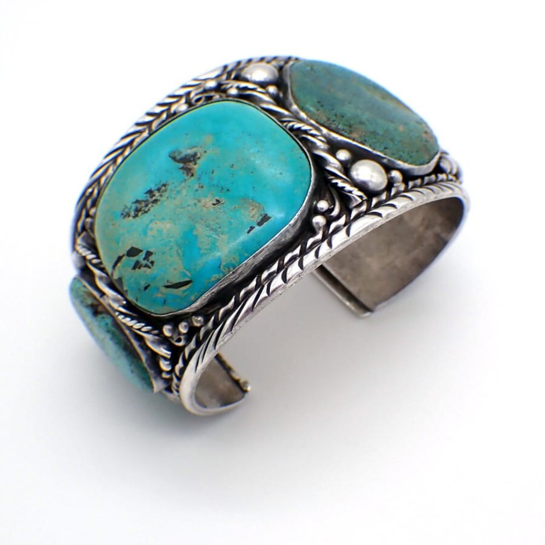 Navajo Old Pawn Turquoise Cuff Bracelet Sterling Silver - Etsy